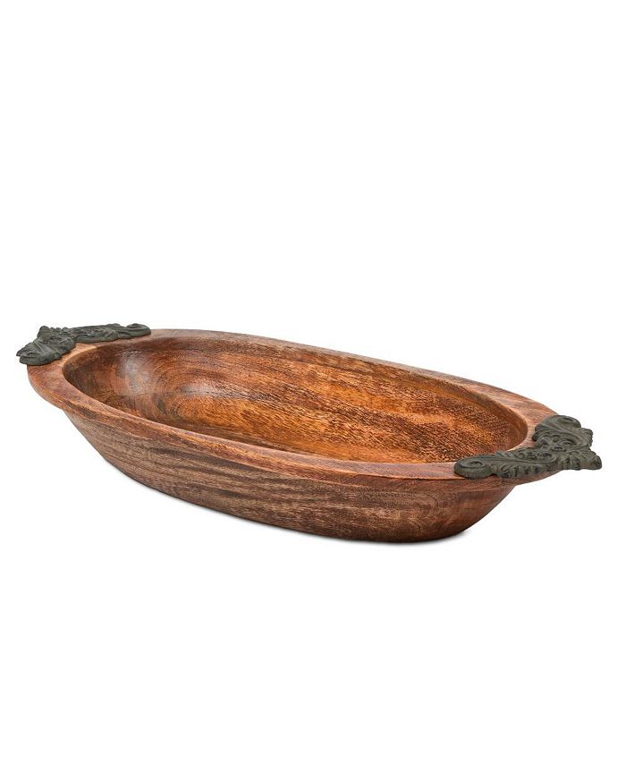 The GG Collection Heritage Collection Antiquity Oval Display Wood Bowl ...