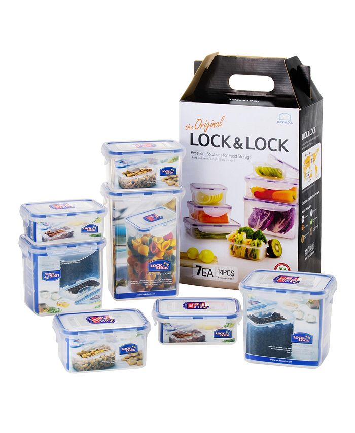 Lock n Lock Easy Essentials Rectangular 14-Pc. Food Storage Container ...