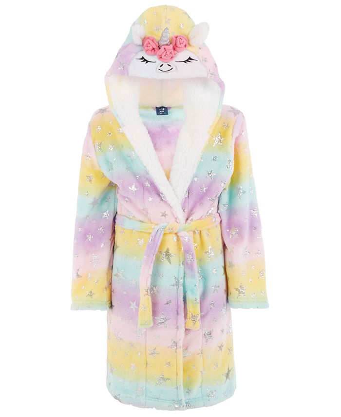 Max & Olivia Little & Big Girls Unicorn Robe With Faux-Sherpa Trim ...