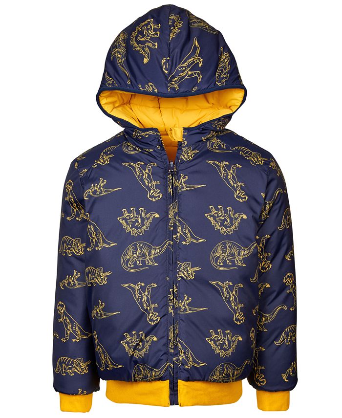 Epic Threads Little Boys Dino Reversible Water-Resistant Hooded Puffer Jacket, Created for Macy ...