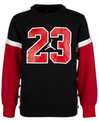 Jordan Big Boys 23 Fleece Snap Sweatshirt - Macy's