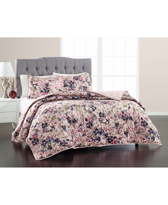 Martha Stewart Collection Velvet Floral King Quilt, Created for Macy's ...