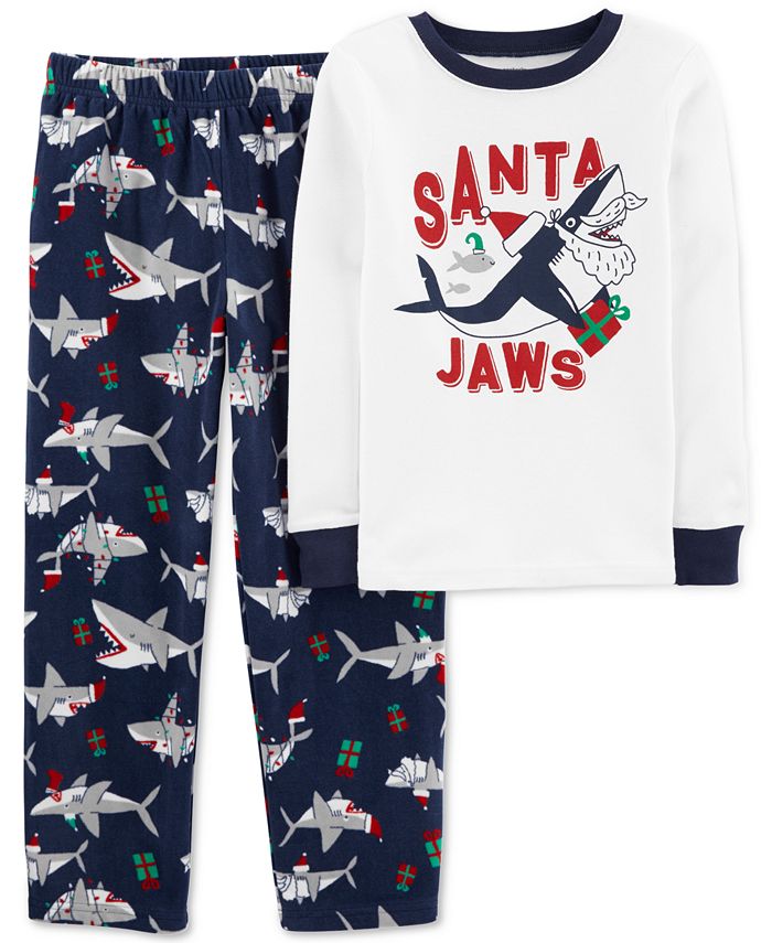 Carter's Little & Big Boys 2-Pc. Santa Jaws Pajamas Set - Macy's