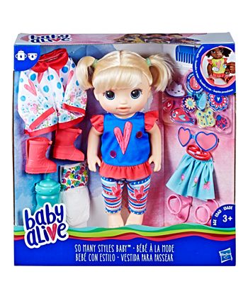 Baby Alive CLOSEOUT! So Many Styles Blonde Straight Hair Baby - Macy's