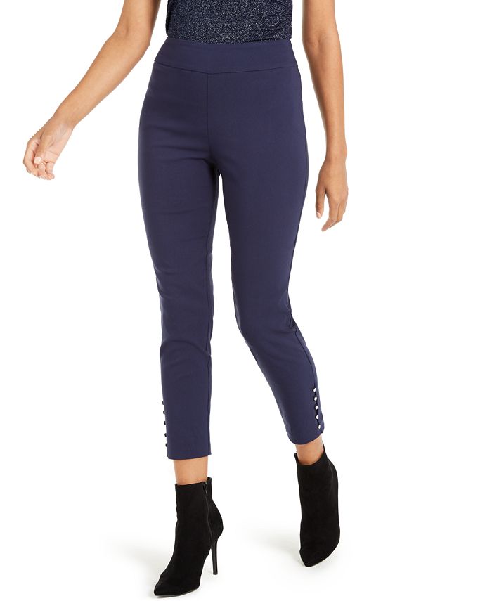 Thalia Sodi Cropped Button-Hem Pants, Created for Macy's - Macy's