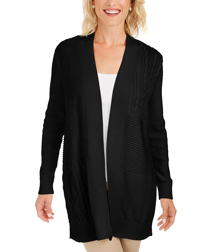 Charter Club Petite Patchwork Cardigan, Created for Macy's - Macy's