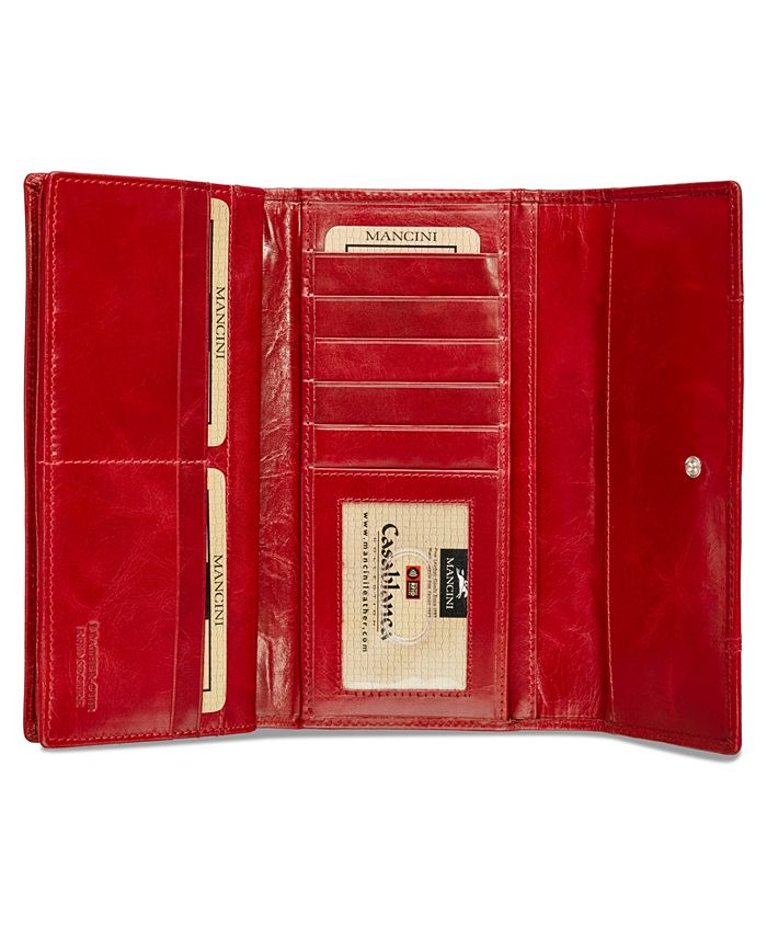 Mancini Casablanca Collection RFID Secure Ladies Trifold Wing Wallet ...