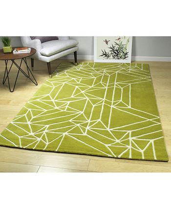 Kaleen Origami ORG04-96 Lime Green 5' x 7'6" Area Rug - Macy's