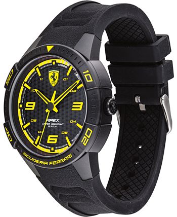 Ferrari Men's Apex Black Silicone Strap Watch 44mm - Macy's