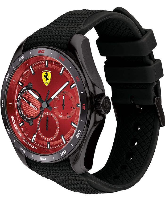 Ferrari Men's Speedracer Black Silicone Strap Watch 44mm - Macy's