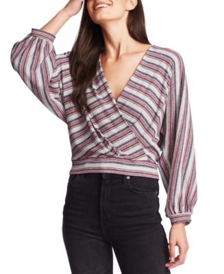 1.STATE Metallic Criss-Cross V-Neck Top - Macy's