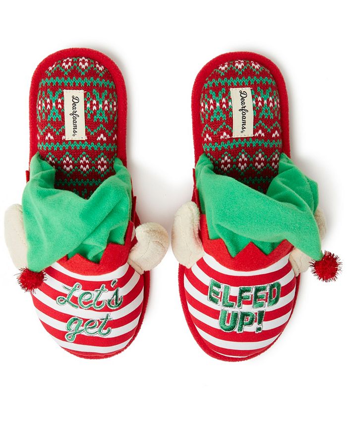 Dearfoams Festive Closed-Toe Scuff Slippers, Online Only - Macy's