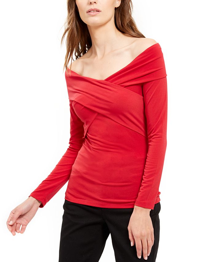 Michael Kors Crossover Off-The-Shoulder Top, Created For Macy's - Macy's