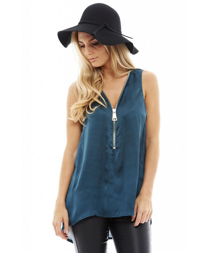 AX Paris Women's Chunky Zip Detail Top - Macy's