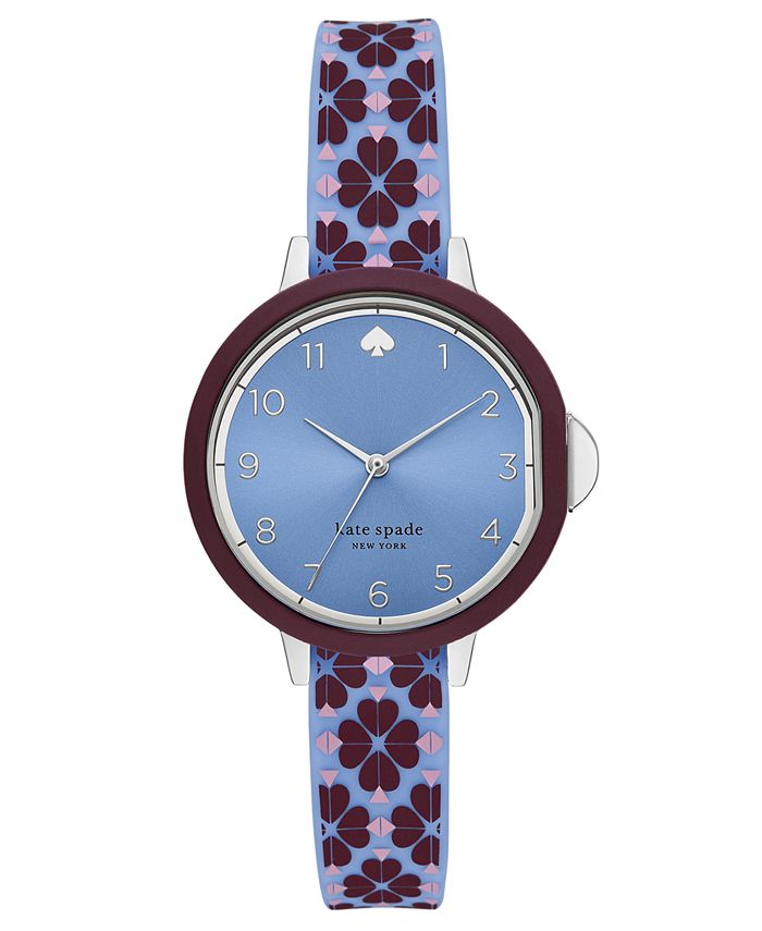 kate spade new york Women's Park Row Blue Silicone Strap Watch 34mm ...