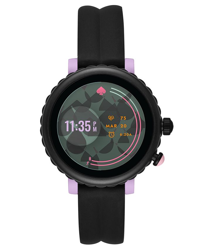kate spade new york Women's Sport Scalloped Black Silicone Strap ...