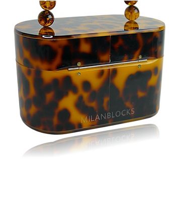 Milanblocks 80's Vintage-Like Tortoise Acrylic Lunch Box Clutch Bag ...