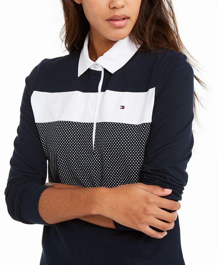 Tommy Hilfiger Colorblock Polo Top, Created for Macy's - Macy's