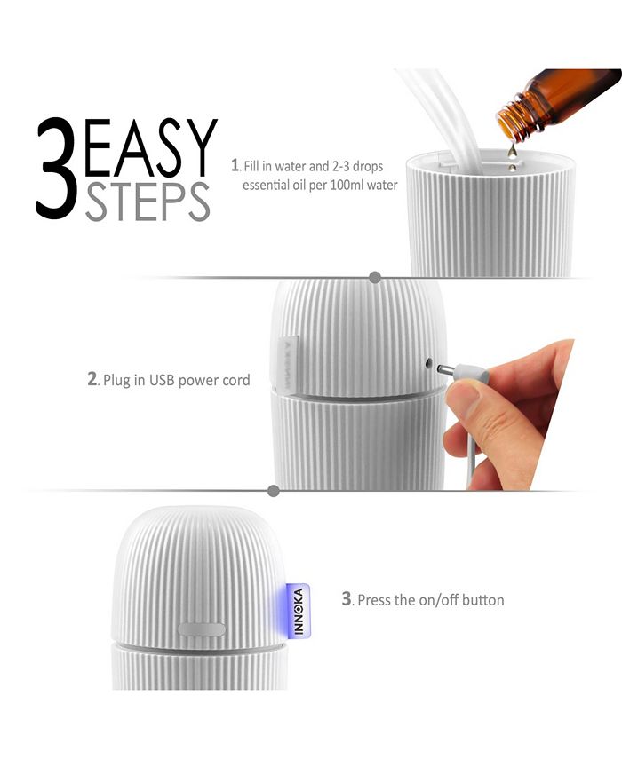 Innoka 110ml Portable Ultrasonic Aroma Fragrance Essential Oil Diffuser ...