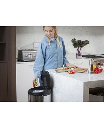 Hamilton Beach Brushed Stainless Steel Motion Sensor 2 Piece Trashcan ...