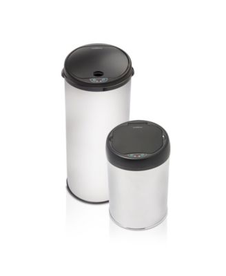 Hamilton Beach Brushed Stainless Steel Motion Sensor 2 Piece Trashcan ...