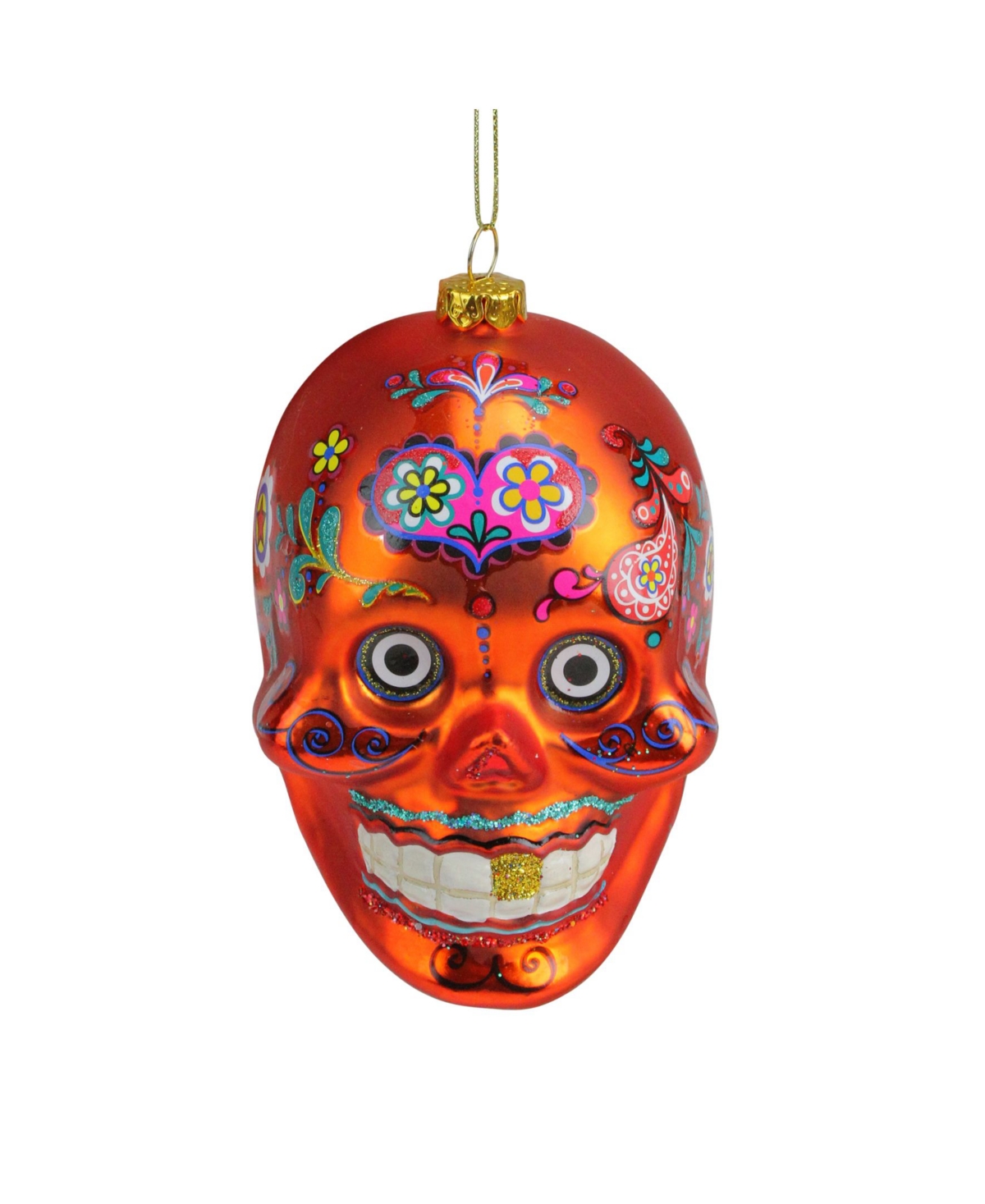 Click here for Northlight 4 Day of the Dead Orange Glitter Embell... prices