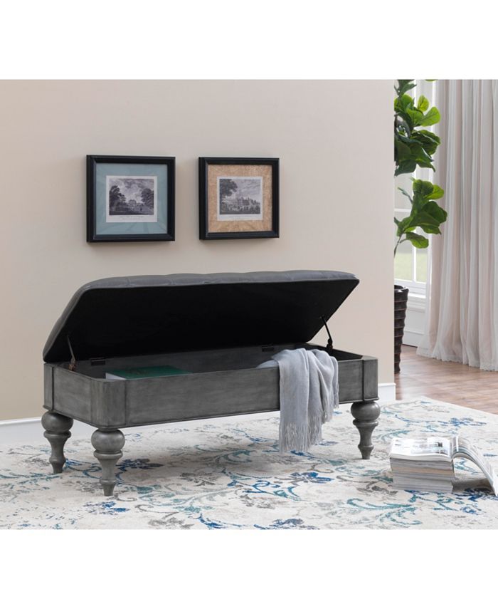 Coast to Coast Upholstered Accent Storage Bench, Quick Ship - Macy's