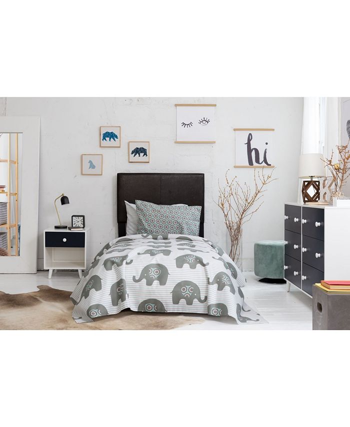 Chital Baby Elephant Print Double-Brushed Microfiber 4 Piece Twin Sheet ...