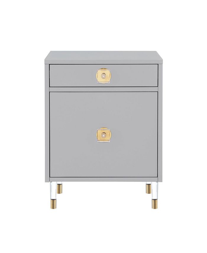 Nicole Miller Araceli Single Drawer with Storage Compartment High Gloss ...