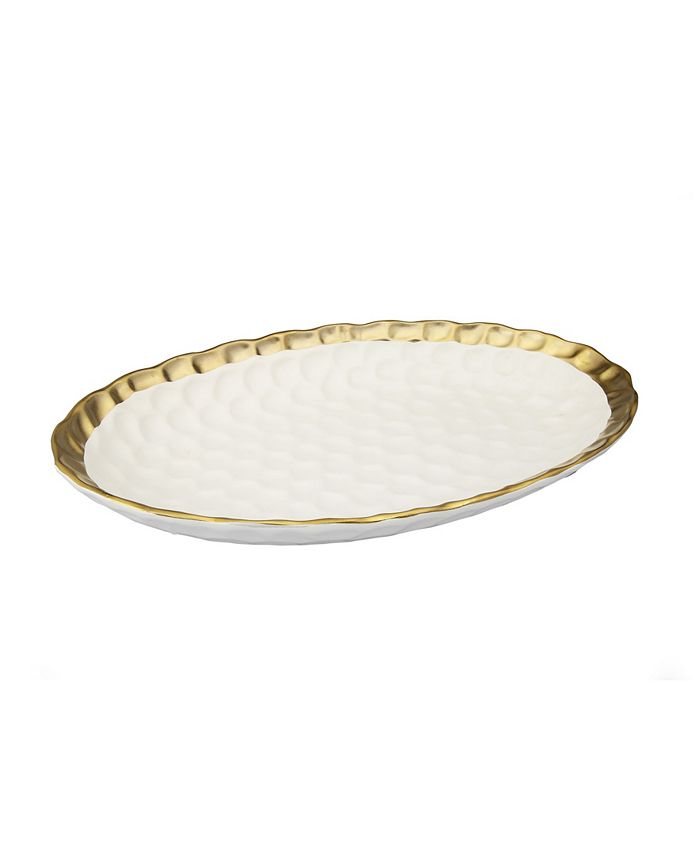 Classic Touch Oval Tray with Rim - Macy's