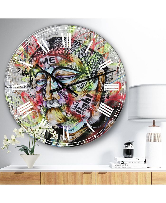Designart Street Art Graffiti Holy Man Large Modern Wall Clock - 38" x ...