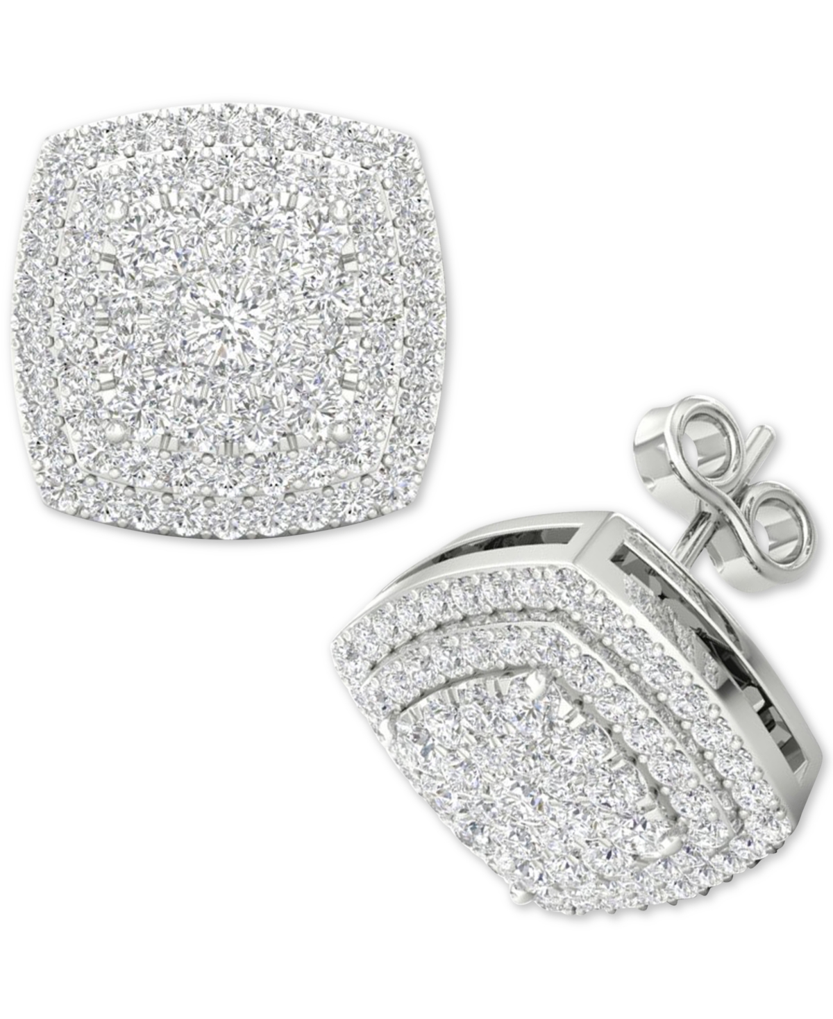 Click here for Diamond Square Cluster Stud Earrings (1/2 ct. t.w.... prices