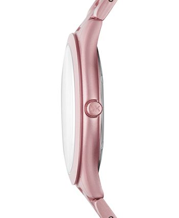 Michael Kors Women's Slim Runway Pink Aluminum Bracelet Watch 42mm - Macy's