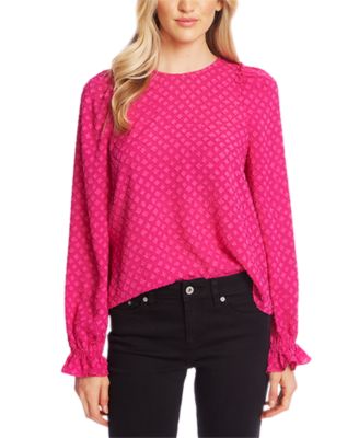 CeCe Textured Ruffle-Cuff Top - Macy's