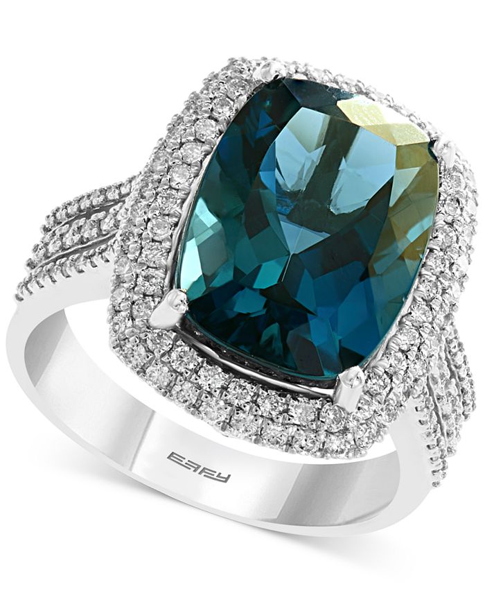 EFFY Collection EFFY® London Blue Topaz (8-1/10 ct. t.w.) & Diamond (1/ ...