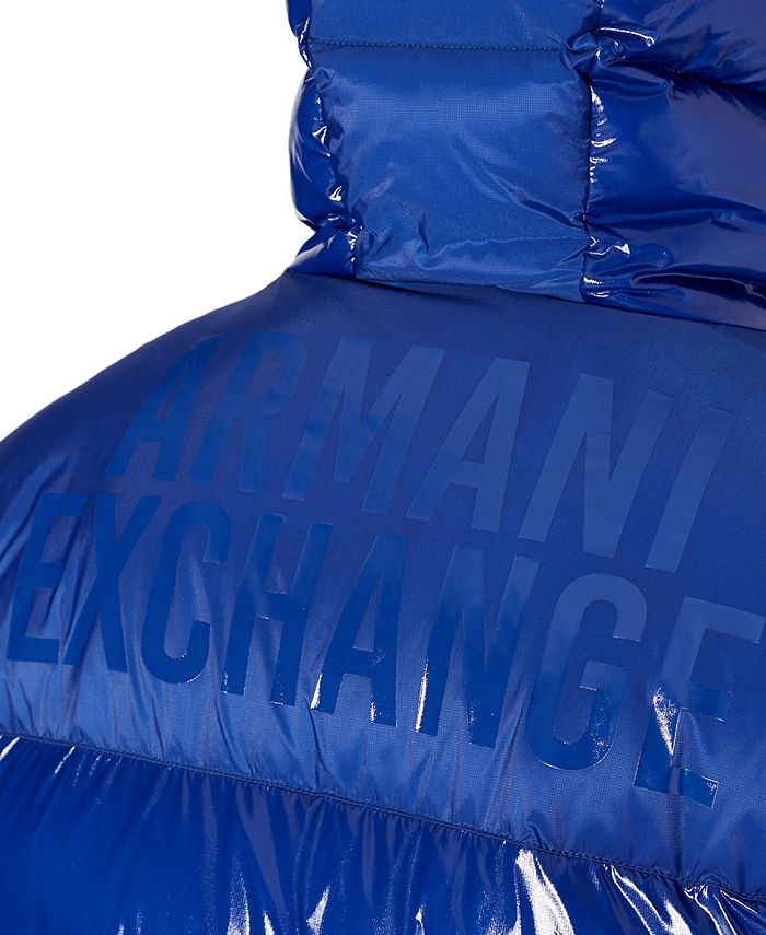 A|X Armani Exchange Men's Ribbed Puffer Jacket with Oil Coating - Macy's