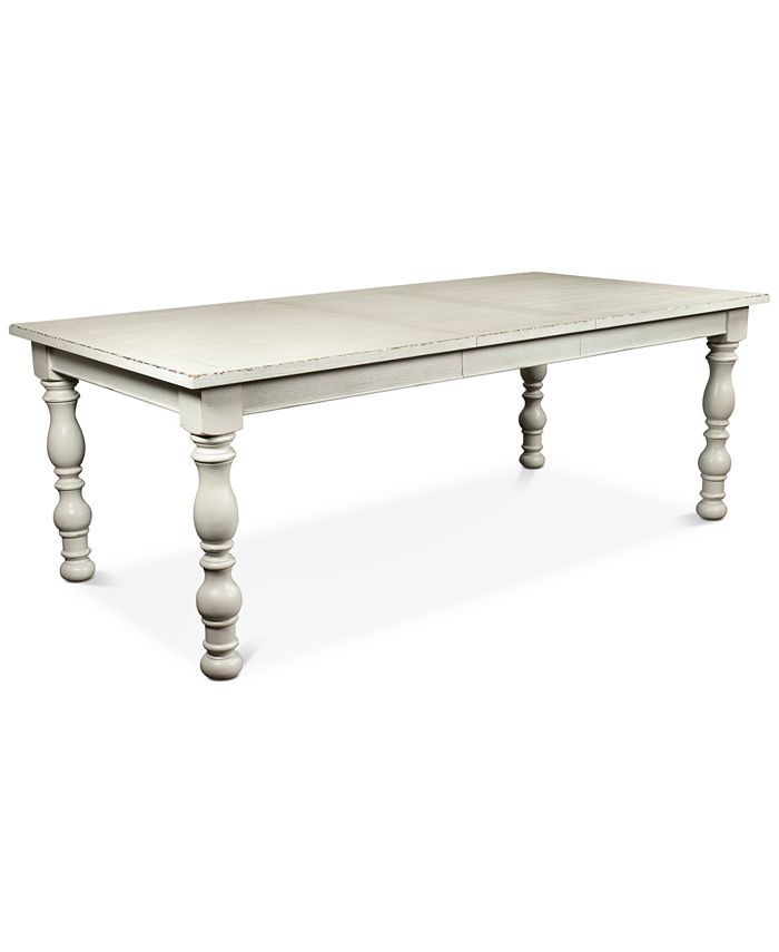 Furniture Aberdeen Off White Expandable Rectangular Dining Table - Macy's