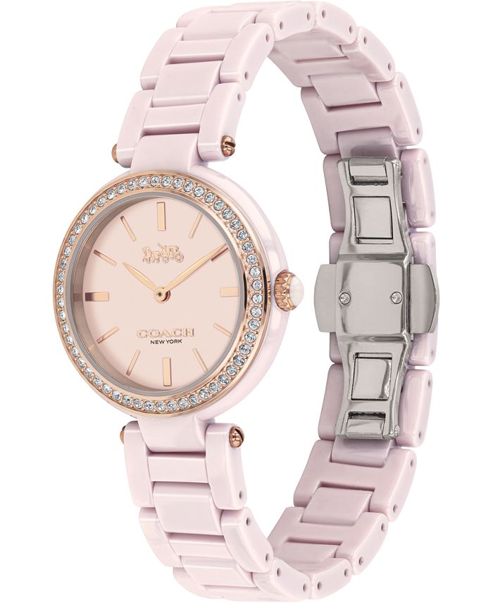 COACH Women's Park Blush Ceramic Bracelet Watch 30mm - Macy's