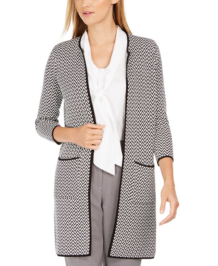 Calvin Klein Printed Open-Front Cardigan - Macy's