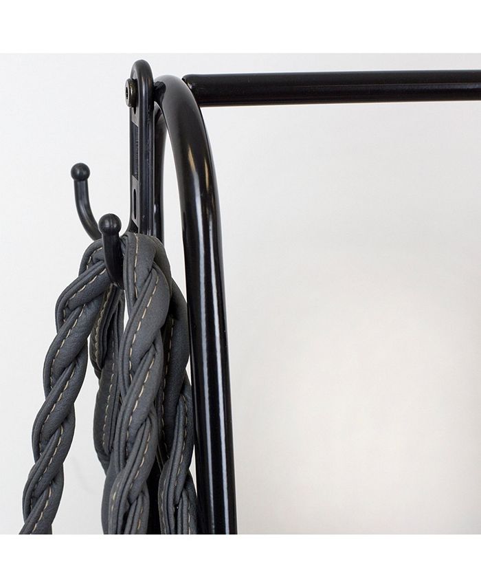 Home Basics HDS Trading 2 Shelf Free-Standing Garment Rack with Hooks ...