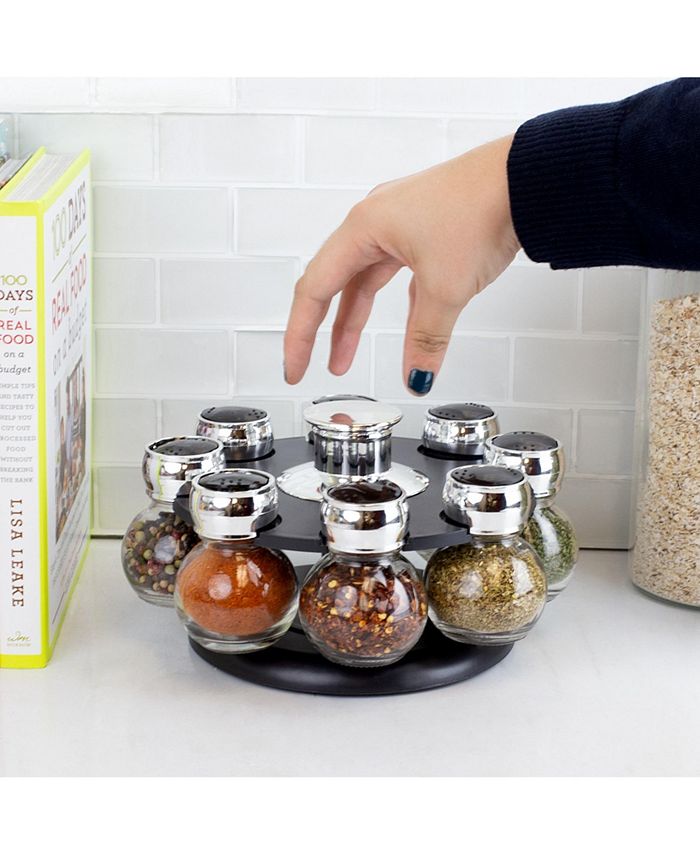 Home Basics HDS Trading Contemporary Low Profile Revolving 8-Jar Spice ...