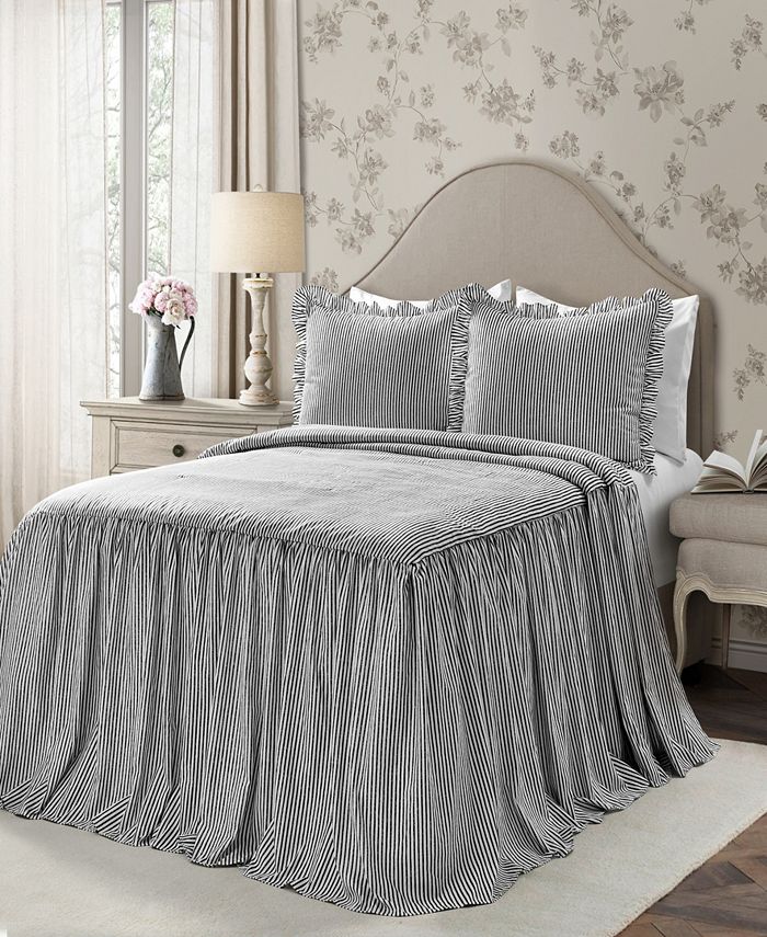 Lush Décor Ticking Stripe 3 Piece King Bedspread Set Macys