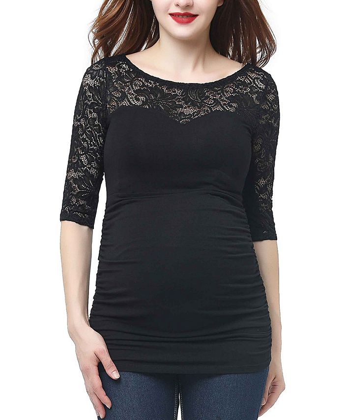 kimi + kai Trudy Lace Accent Matrnity Top - Macy's