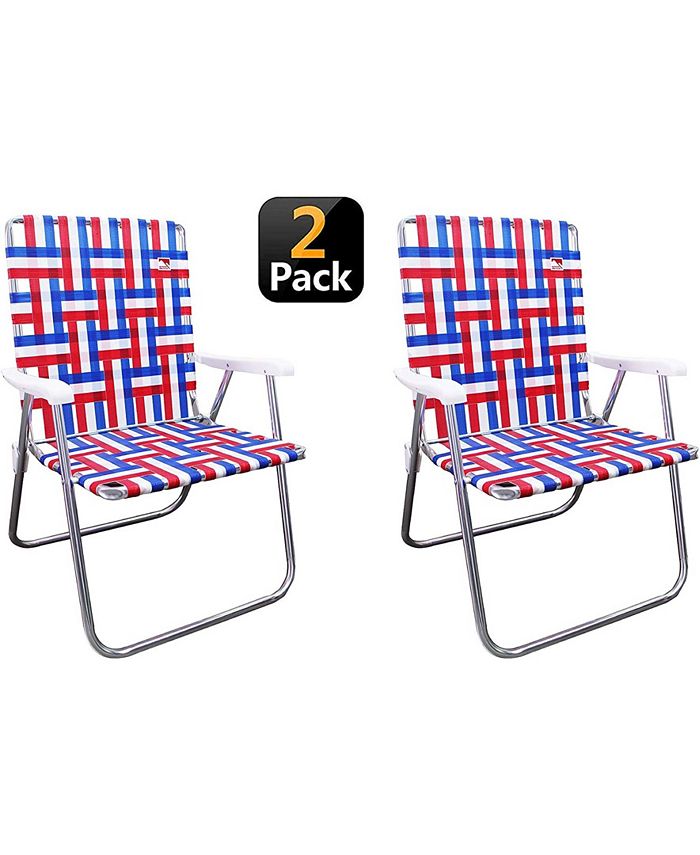 Outdoor Spectator Classic Aluminum Webbed Folding Lawn, Camp Chair, 2 ...
