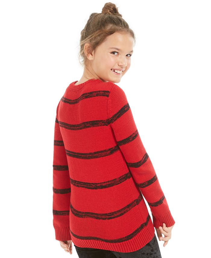 Epic Threads Big Girls Striped Heart Sweater, Created for Macy's - Macy's