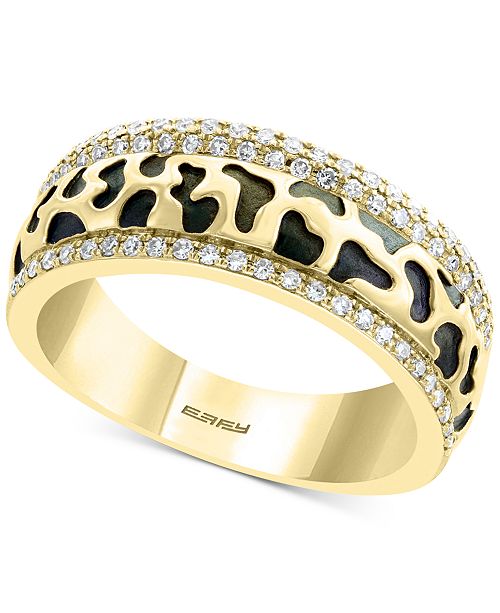 EFFY Collection Diamond Animal Print Pattern Ring (1/4 ct. t.w.) in 14k ...