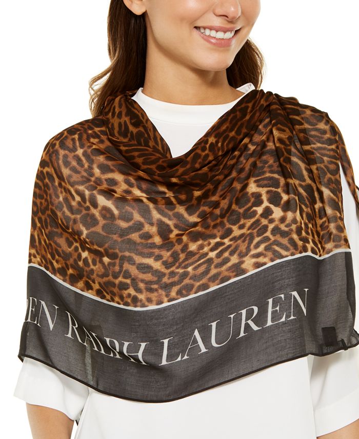 Lauren Ralph Lauren Cindy Leopard Scarf - Macy's
