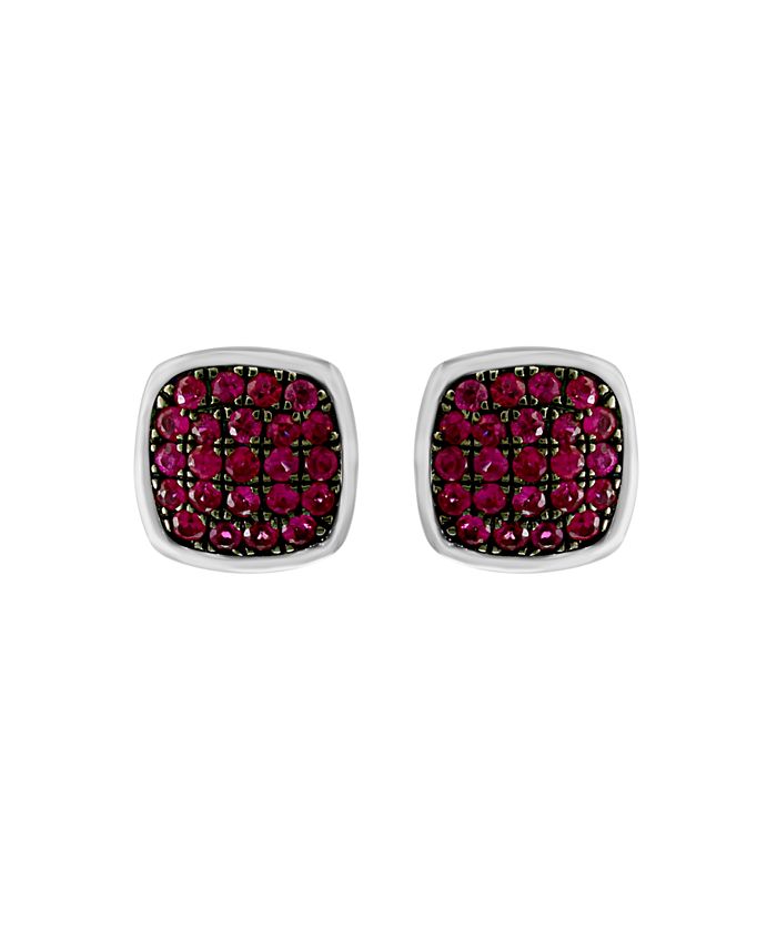 EFFY Collection EFFY Ruby (1/2 ct. t.w.) Earrings in Sterling Silver ...