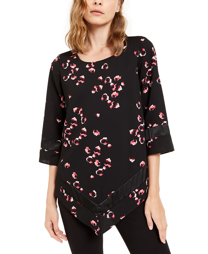 Alfani Charmeuse V-Hem Top, Created for Macy's - Macy's