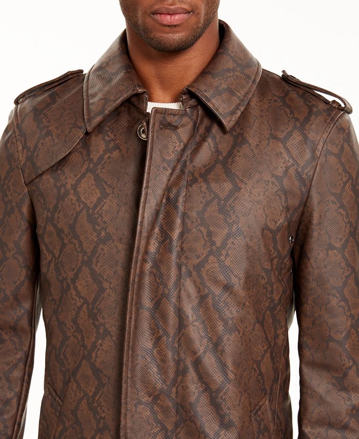 Tallia Men's Faux Snakeskin Trench Coat - Macy's